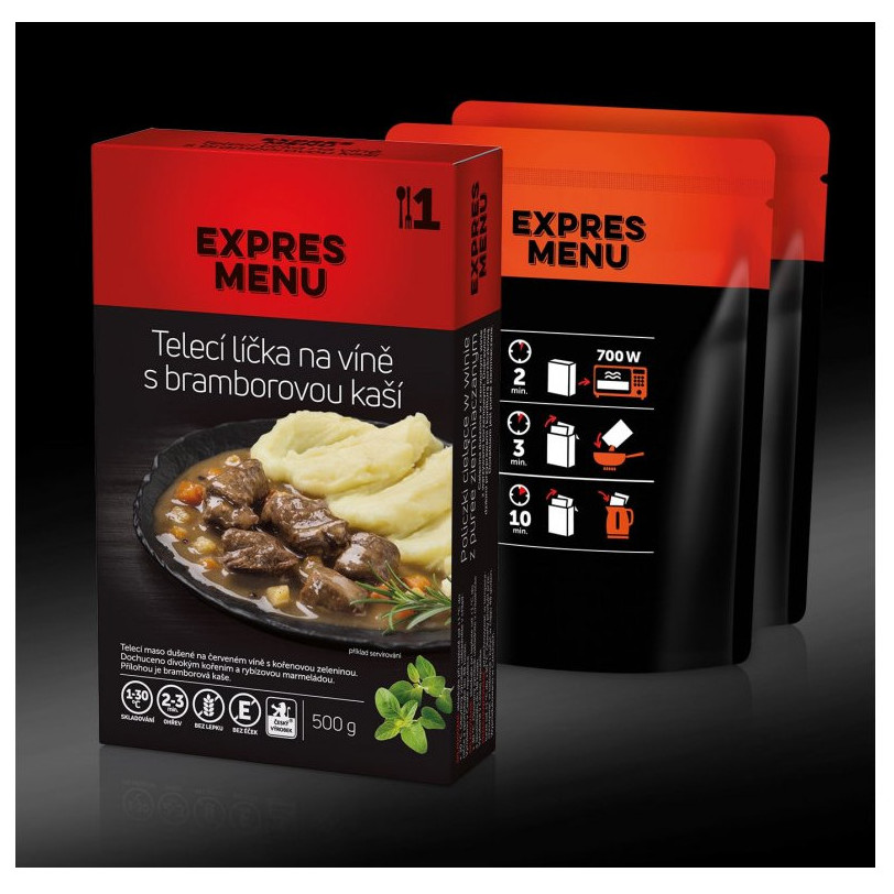 Gotova jela Expres menu KM Teleći obrazi sa pire krumpirom | 4camping.hr