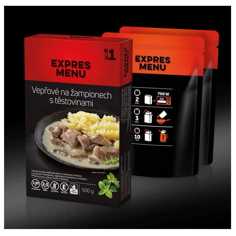 Gotova jela Expres menu KM Svinjetina na gljivama sa tjesteninom ...